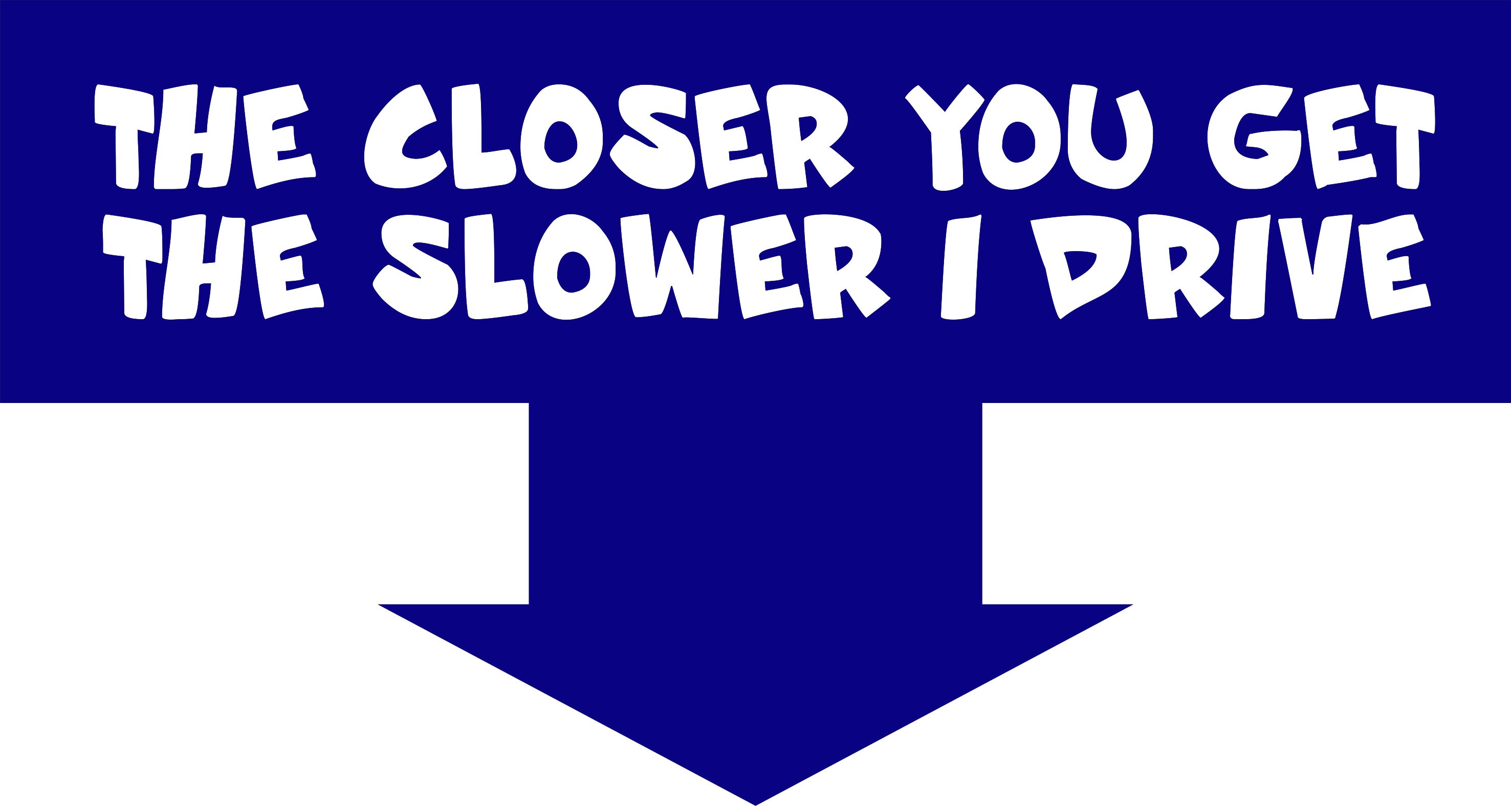 The Closer You Get Slower I Drive Auto Car Window Vinyl Decal - Etsy UK