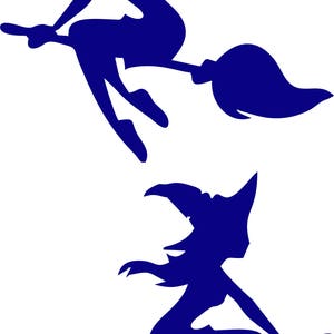 Witch Broom Riding Hag Baba Auto Car Bumper Window Vinyl Decal Sticker ...