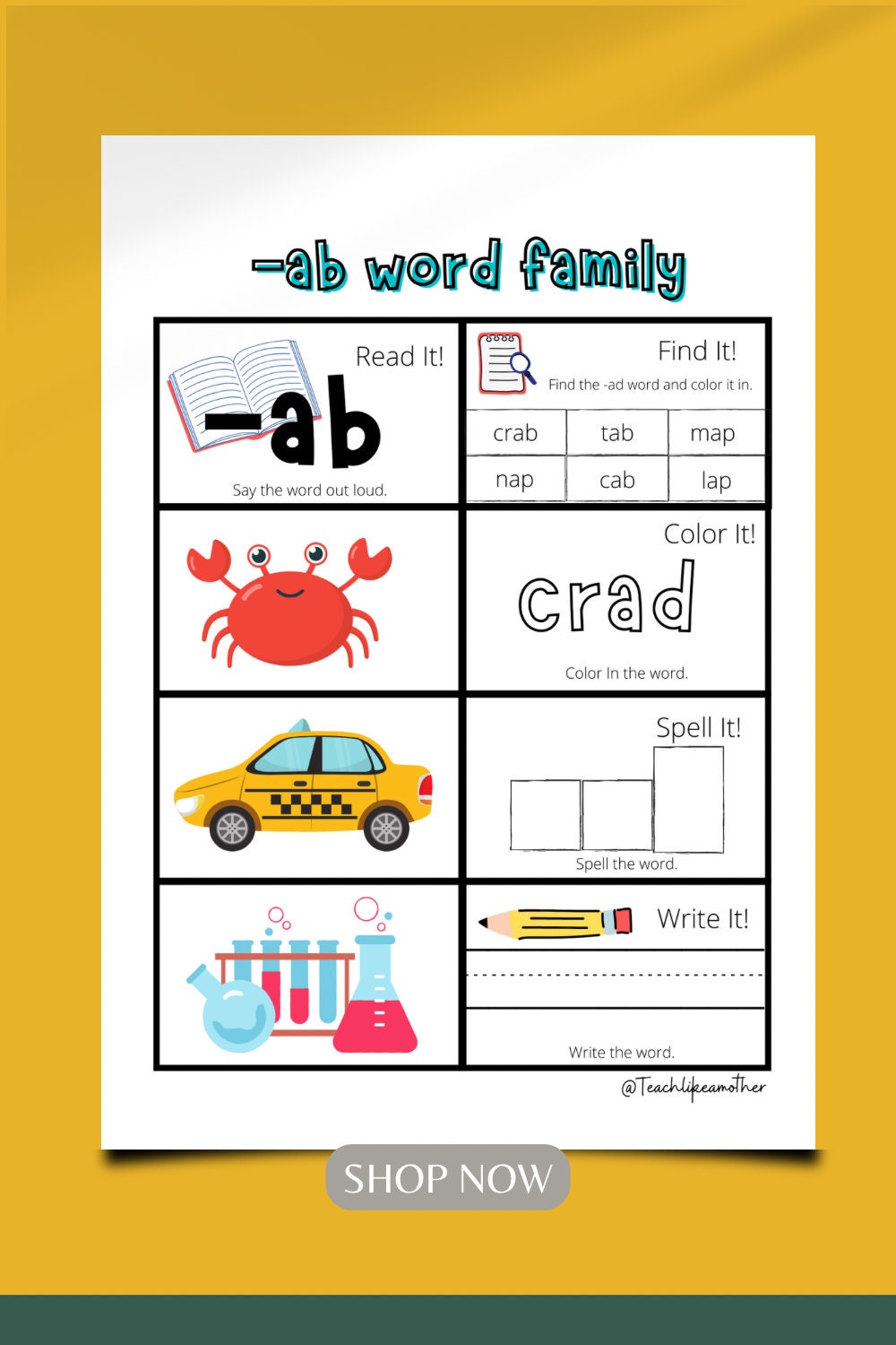 The ULTIMATE Word Family Worksheet Great for Interactive - Etsy
