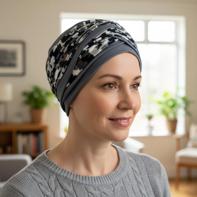 Soft Bamboo Chemo Hat: Comfortable Lined for Chemotherapy Hair Loss ...