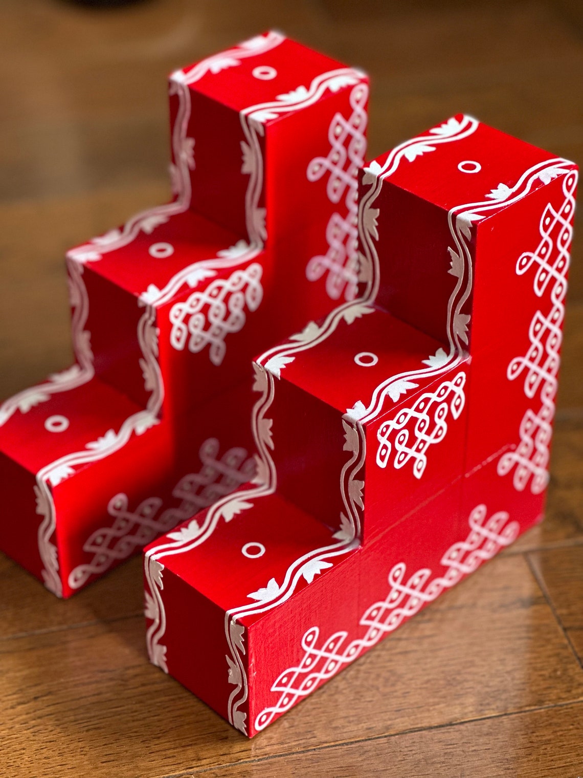 Diya Steps Stand Pair Home Decor Display Riser Kolam - Etsy