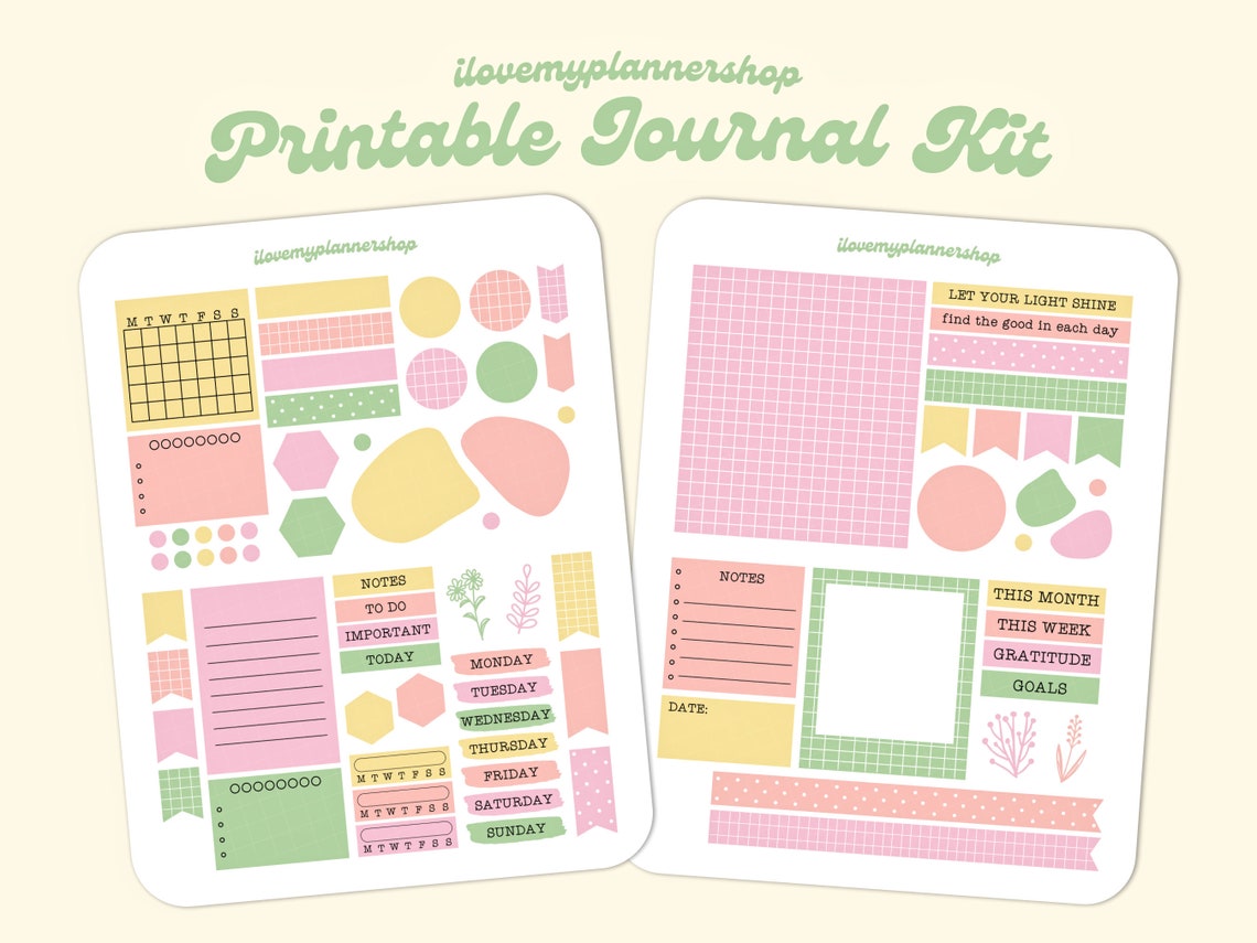 Printable Bullet Journal Kit. Fall Vibrant Colors Bujo - Etsy