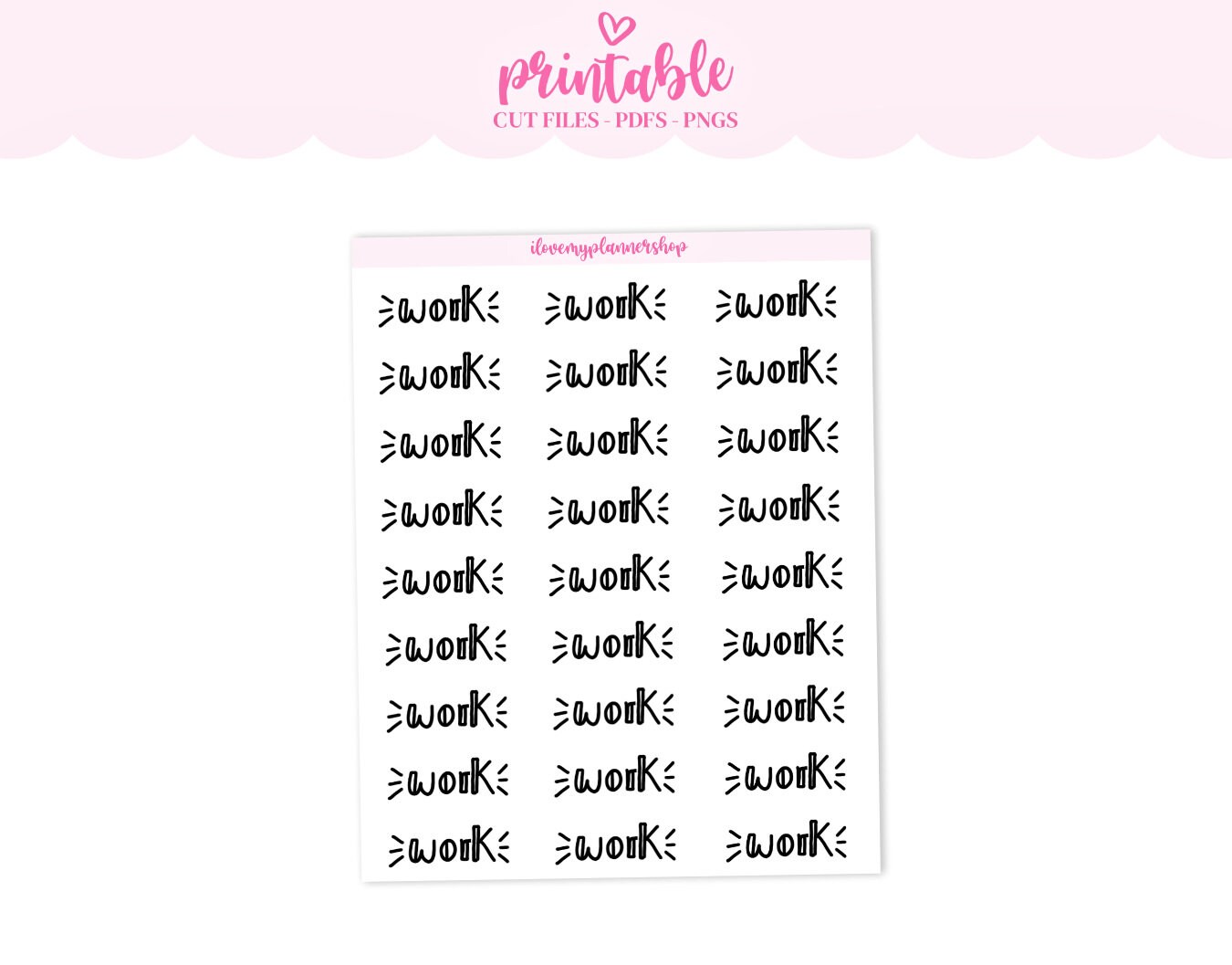 Paper, Party & Kids Craft Supplies & Tools Printable WORK Script ...