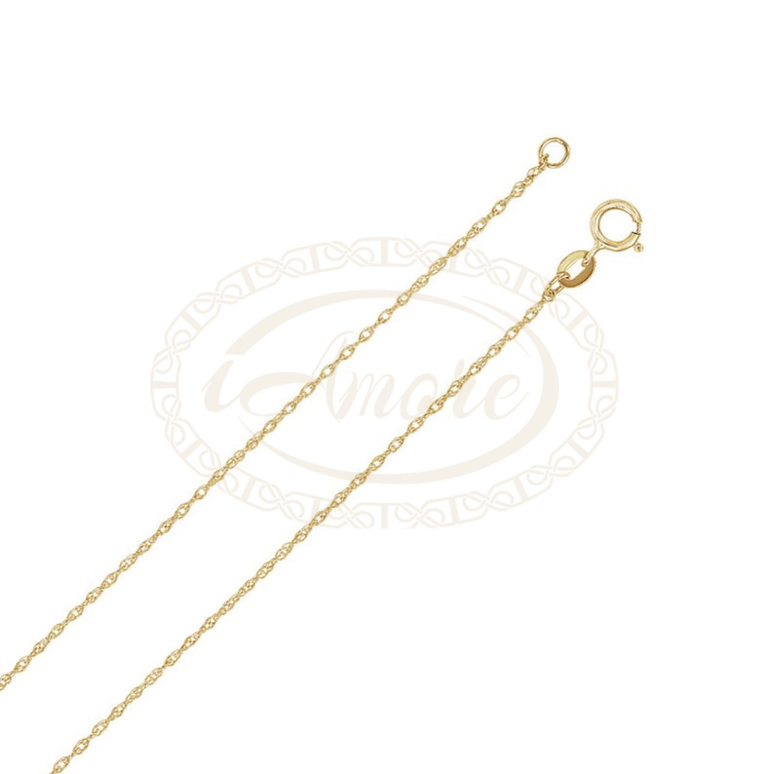Solid Gold 1mm Rope Chain With Spring Ring Bracelet or - Etsy