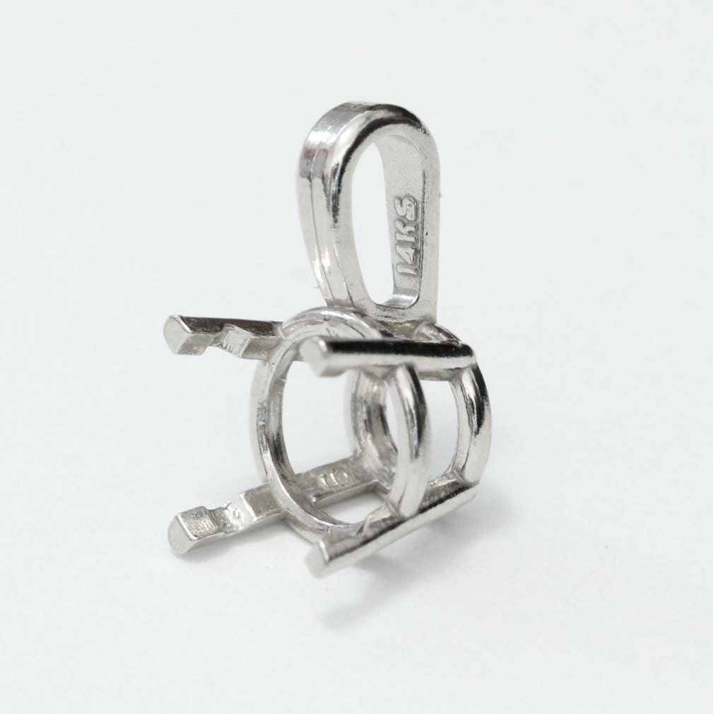 Round Solitaire Pre-notched Wire Basket Pendant Setting - Etsy