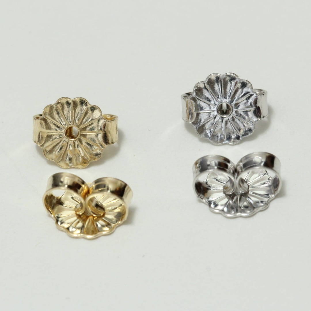 14K Gold or Platinum Deluxe Daisy Earring Friction Back Replacement ...