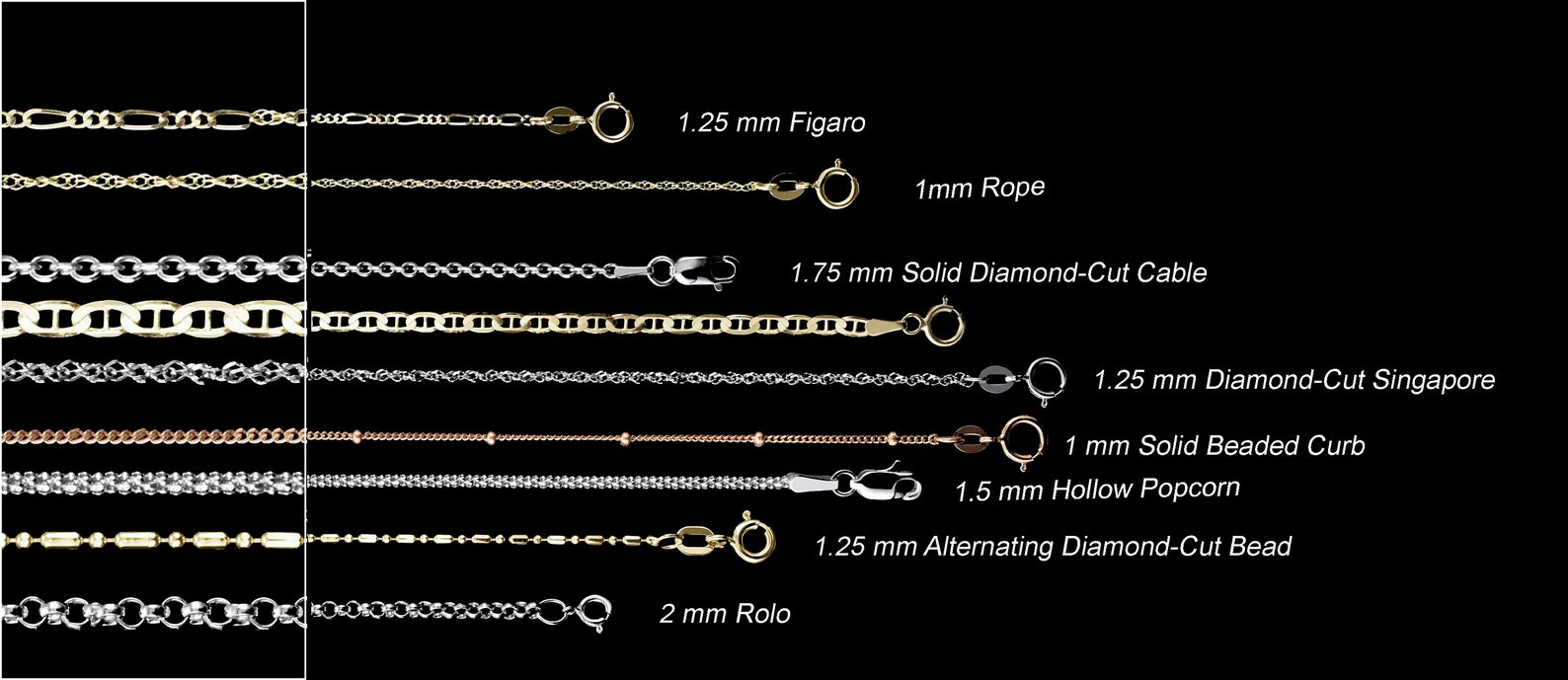 Solid Gold 1mm Rope Chain With Spring Ring Bracelet or | Etsy