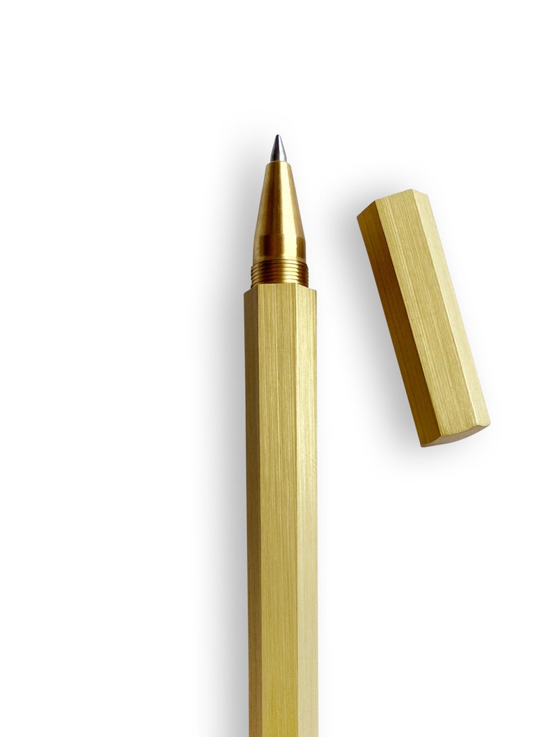 Vintage-style Brass Pen Gold Hexagon Pen Luxury Pen - Etsy