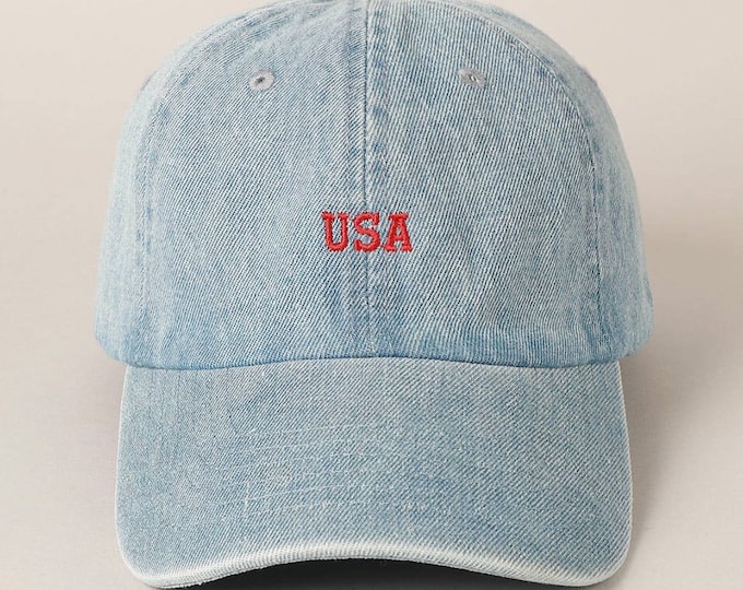 USA Embroidered Hat - Etsy