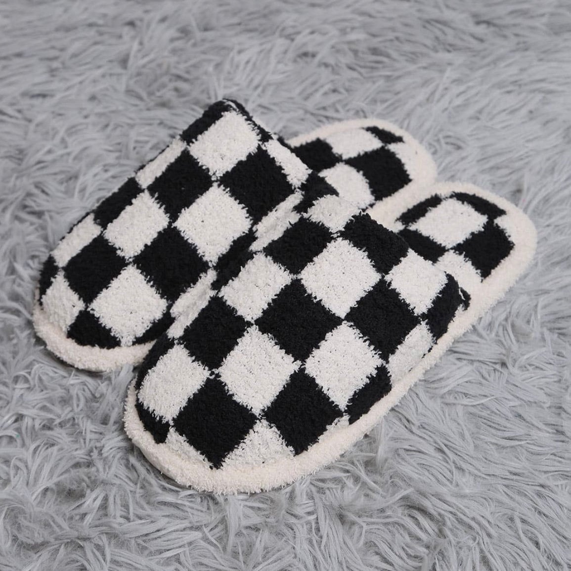 Checkered Slippers Checkerboard Bedroom Shoes Womens - Etsy