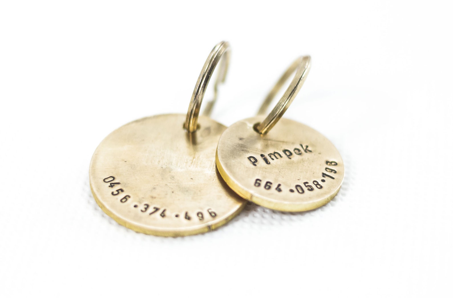 Gold Dog Tag Stamp Front & Back Brass Dog Tag Circle Dog | Etsy