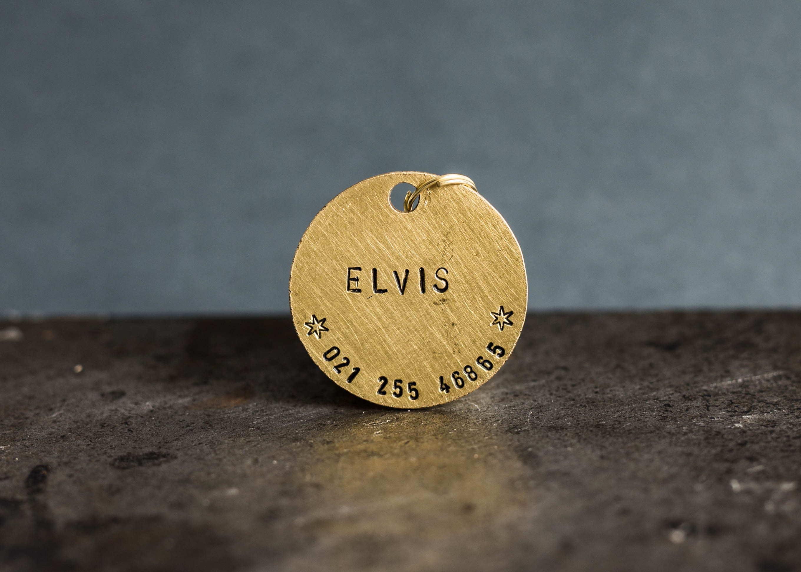 Personalized Hand Stamped Brass Dog Tag stamp Front&back - Etsy