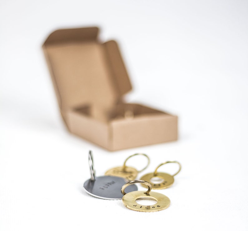 Personalized Hand Stamped Brass Cat Tag Custom Pet ID Cat ID | Etsy