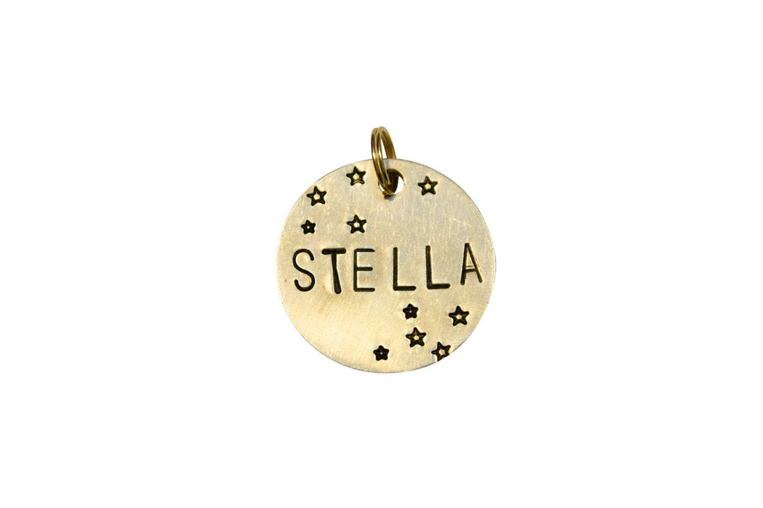 Gold Dog Tag Stamp Front & Back Brass Dog Tag Circle Dog - Etsy