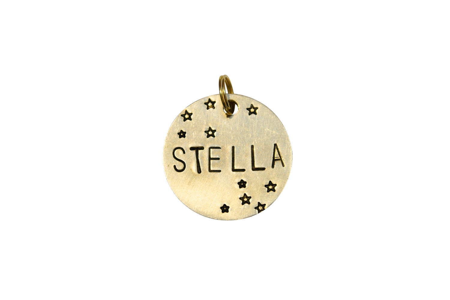 Gold Dog Tag Stamp Front & Back Brass Dog Tag Circle Dog - Etsy