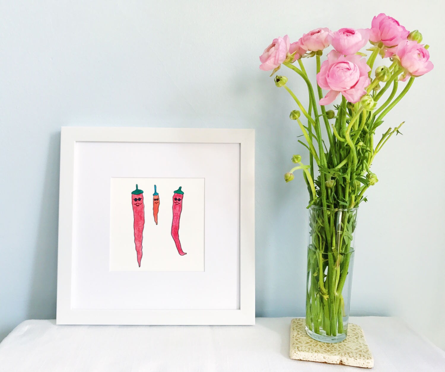 Hot Jazz Peppers 10 x 10 pulgadas Whimsical Vegetable Illustration ...