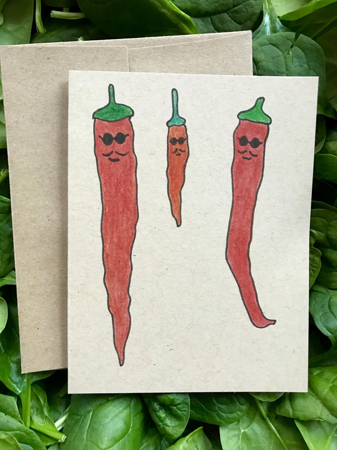 Hot Jazz Peppers - 4.25 X 5.5 Inch Whimsical Vegetable Recycled Paper ...