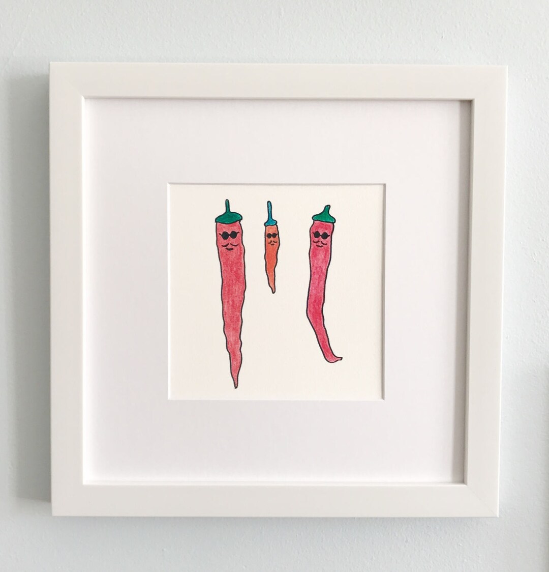 Hot Jazz Peppers 10 x 10 pulgadas Whimsical Vegetable Illustration ...