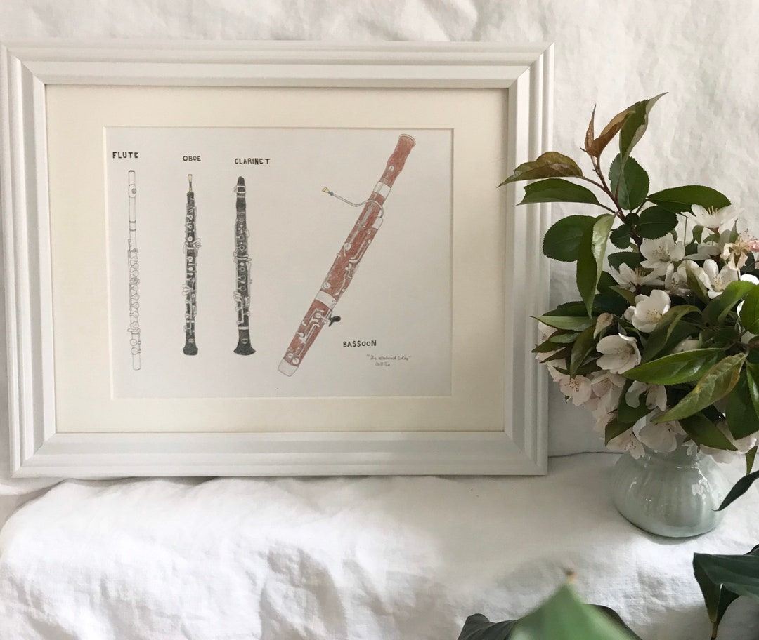The Woodwind Section = 11 X 14 Inch Musical Illustration Art Print - Etsy