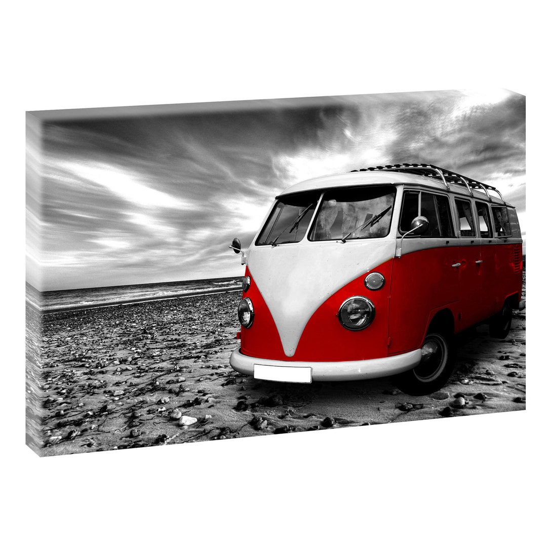 VW Bulli Picture on Canvas Poster Pictures Art Print Stretcher - Etsy