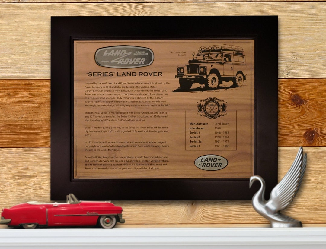 Masterworks Classic Autos Commemorative Framed Plaque Series Land Rover ...