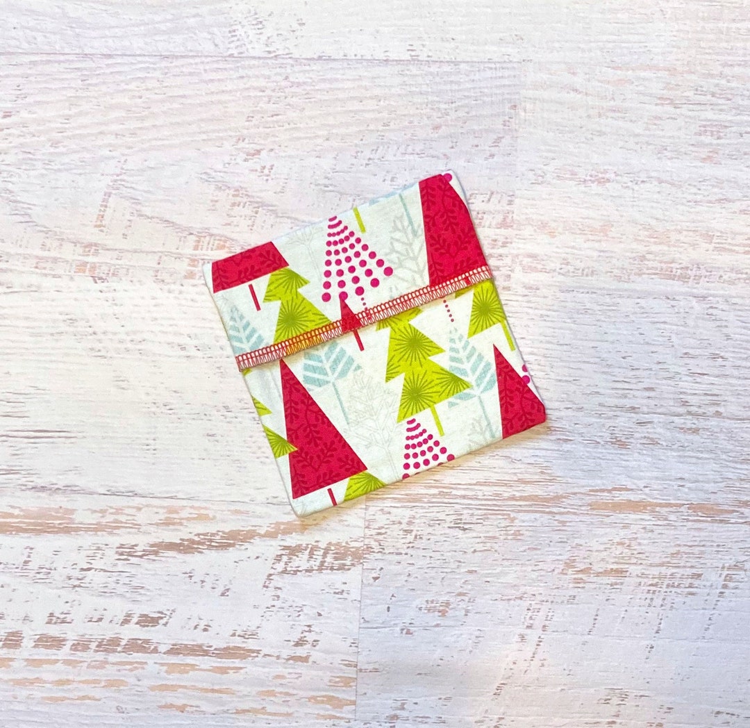 Pad Wrapper Retro Christmas Trees PUL Reusable Washable Cloth Menstrual ...