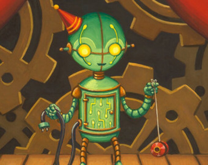 Sideshow/circus Robot Art Print, mechanical Boy 8x10 - Etsy
