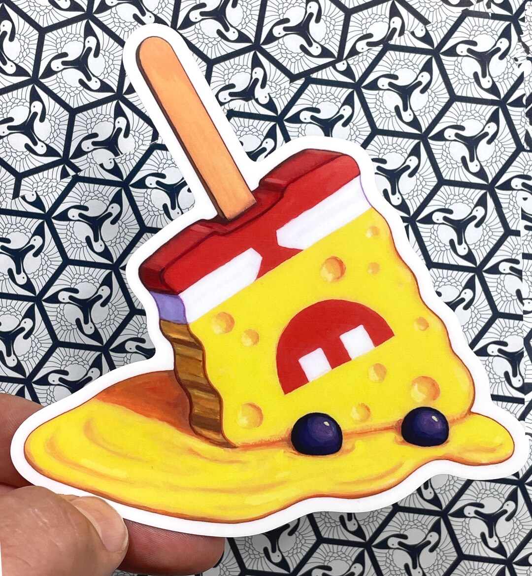 Sponge Bob Melted Popsicle disaster Under the Sea Vinyl Sticker - Etsy