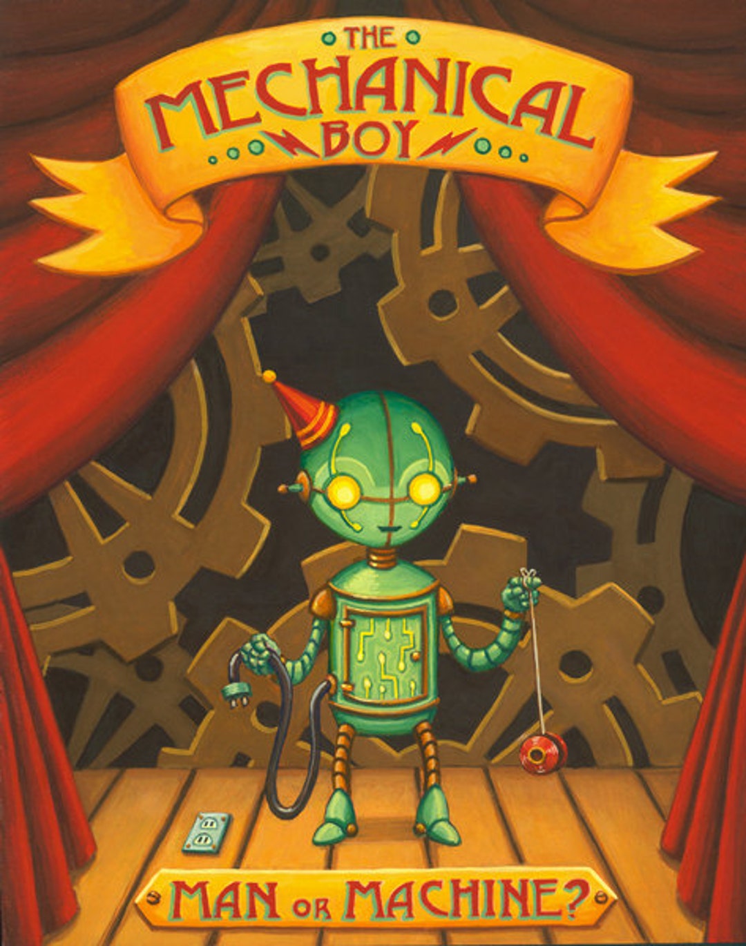 Sideshow/circus Robot Art Print mechanical Boy - Etsy