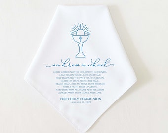 Personalized First Communion Handkerchief Gift for Boy - Etsy