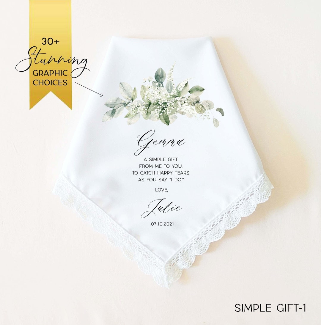 Wedding Gift for Bride, Personalized Wedding Handkerchief for Bride ...