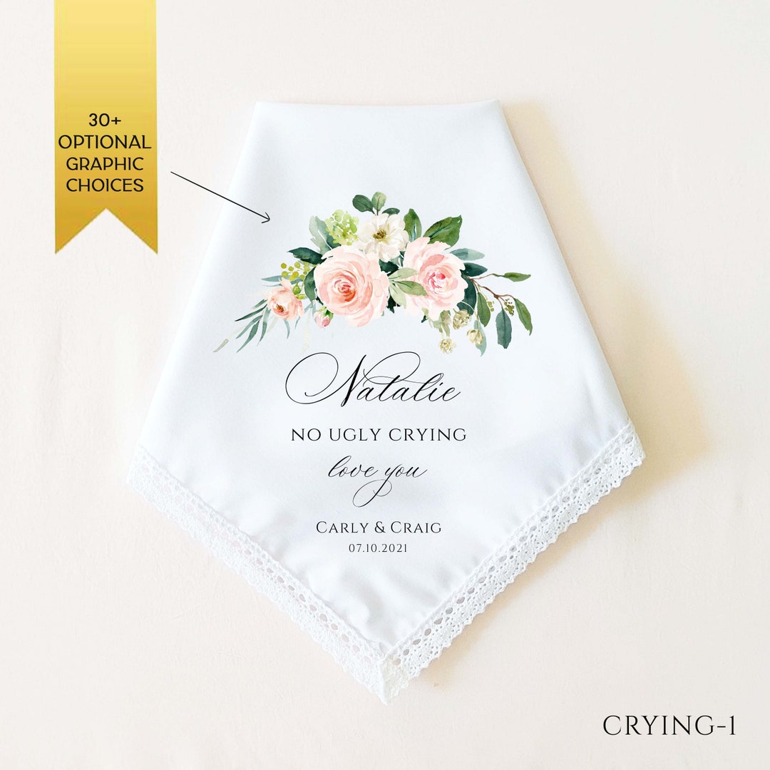 No Ugly Crying Handkerchief, Something Blue for Bride, Mother of the ...