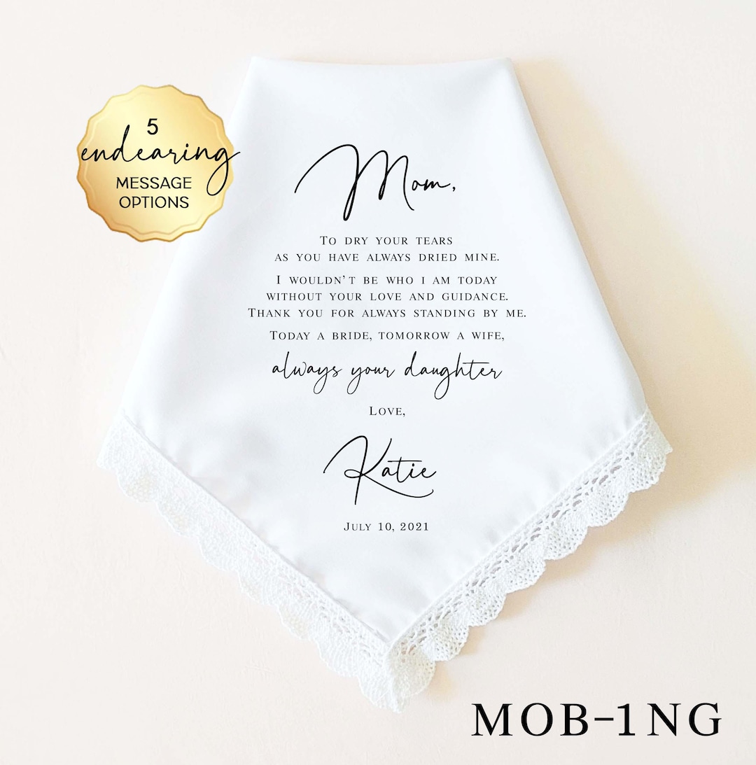 Mother of the Bride Gift, Wedding Handkerchief, Gift for Mother of the ...