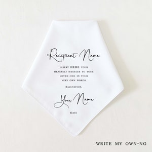 Father of the Bride Handkerchief From the Bride, Wedding Handkerchief ...