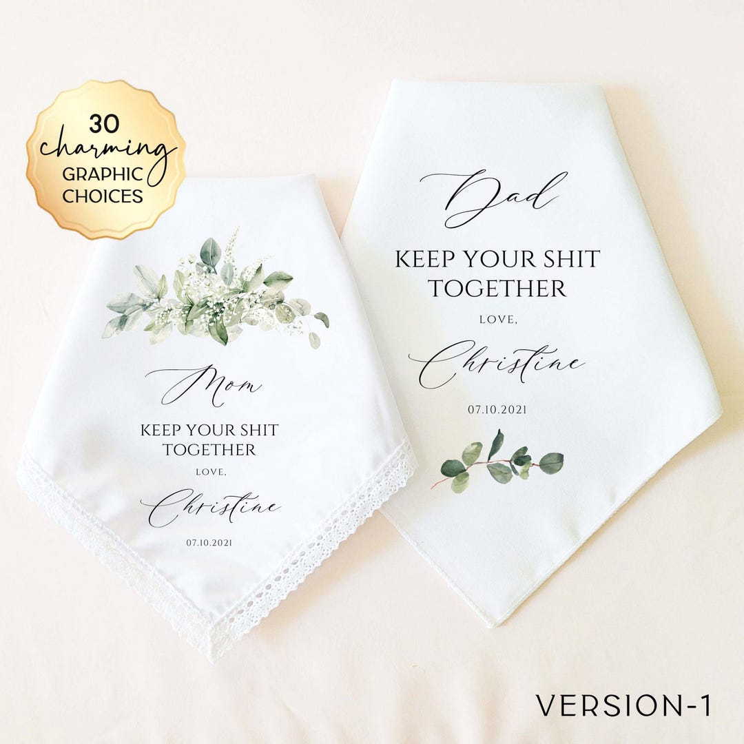 Personalized keep Your Shit Together Wedding Handkerchief, Humorous ...