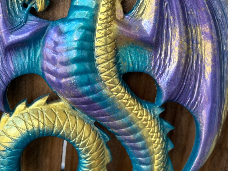 Dragon Epoxy Resin Statue for Bookshelf Wall Hanging Dragon Fantasy ...