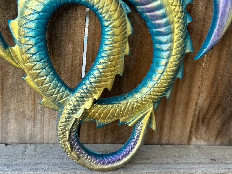 Dragon Epoxy Resin Statue for Bookshelf Wall Hanging Dragon Fantasy ...