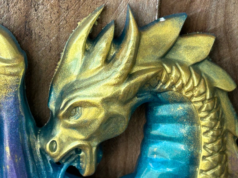 Dragon Epoxy Resin Statue for Bookshelf Wall Hanging Dragon Fantasy ...