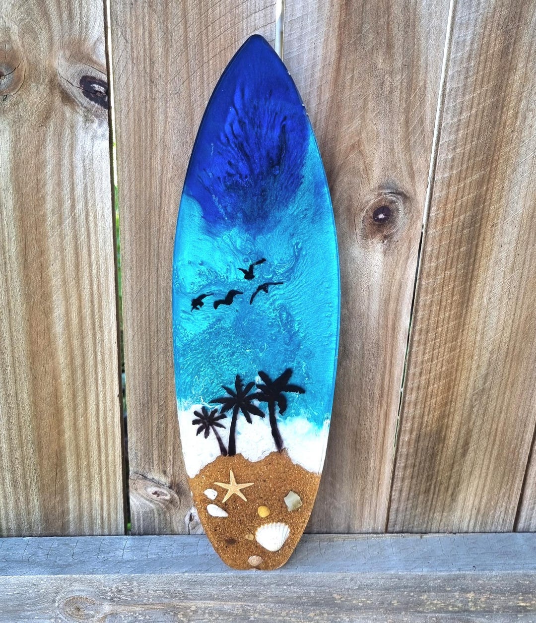 Surfboard Epoxy Resin Statue for Bookshelf Table Beach Home Decor ...