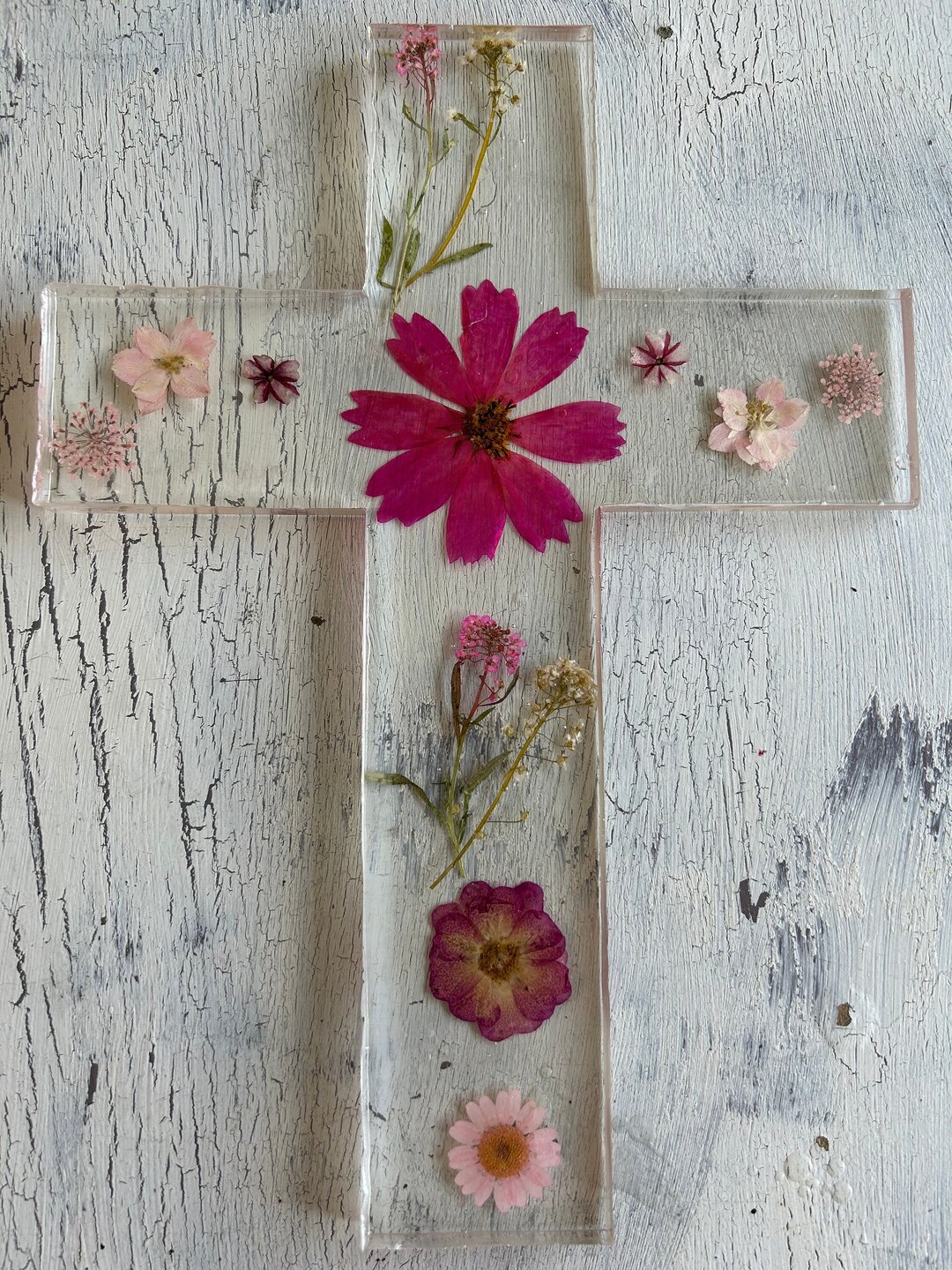 Crucifix Resin Epoxy Cross Floral Flowers Cross Religious Gifts Jesus ...