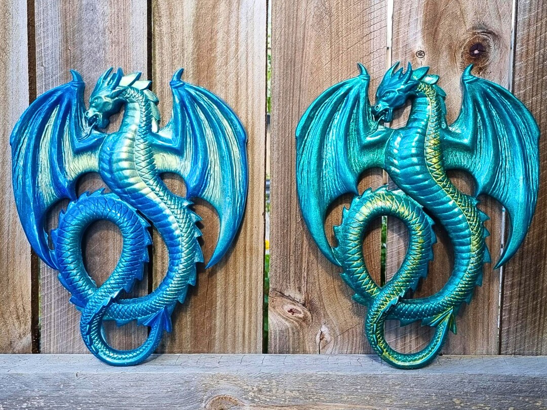 Dragon Epoxy Resin Statue for Bookshelf Wall Hanging Dragon Fantasy ...