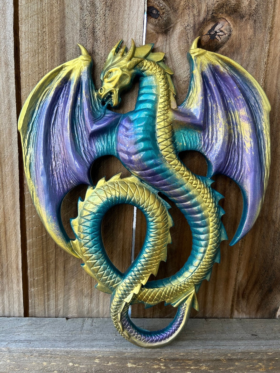 Dragon Epoxy Resin Statue for Bookshelf Wall Hanging Dragon Fantasy ...
