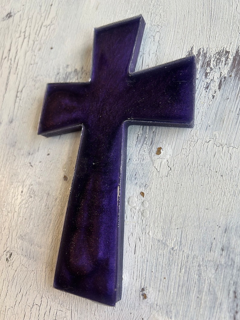 Crucifix Resin Epoxy Orthodox Wall Decoration Purple Cross Religious ...