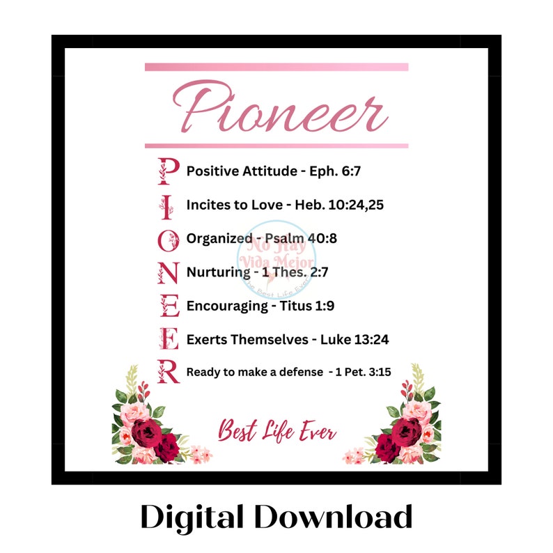 JW Pioneer Poem for Him and Her Downloadable Printable Gift - Etsy