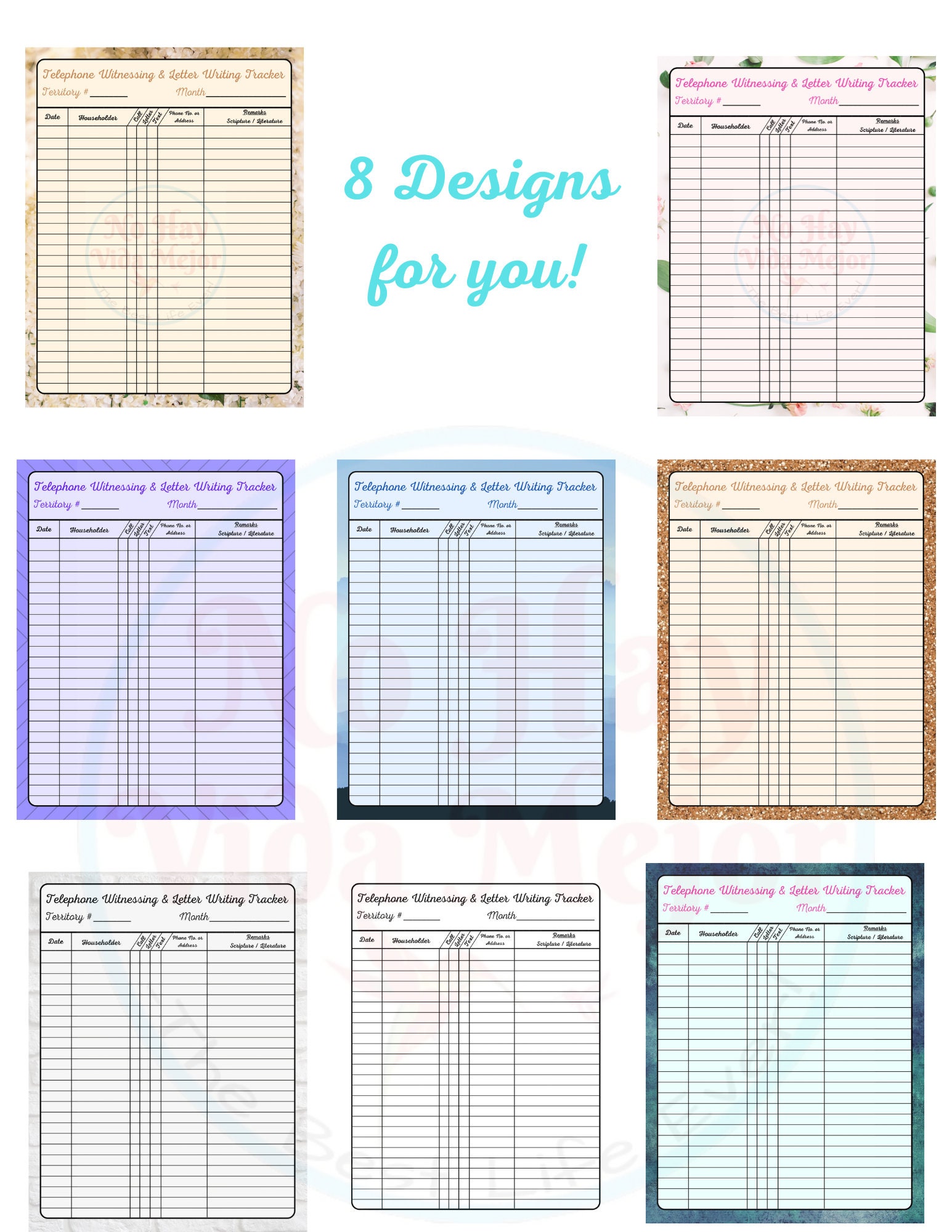 JW Telephone Witnessing & Letter Writing Tracker | Digital Download ...