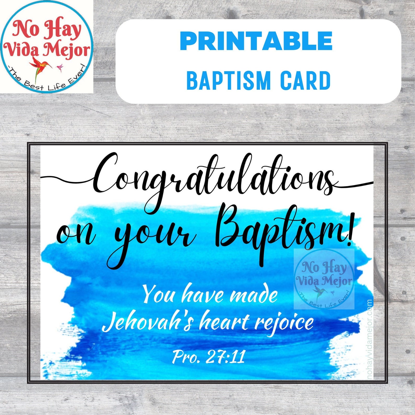 JW Baptism Printable Card Digital Download Card English - Etsy