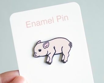 Pig Hard Enamel Pin, Piggy Pin Badge Farm Animal Piglet Cute Pin Pink ...