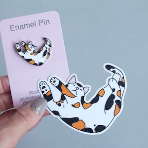 Calico Cat Enamel Pin - Etsy