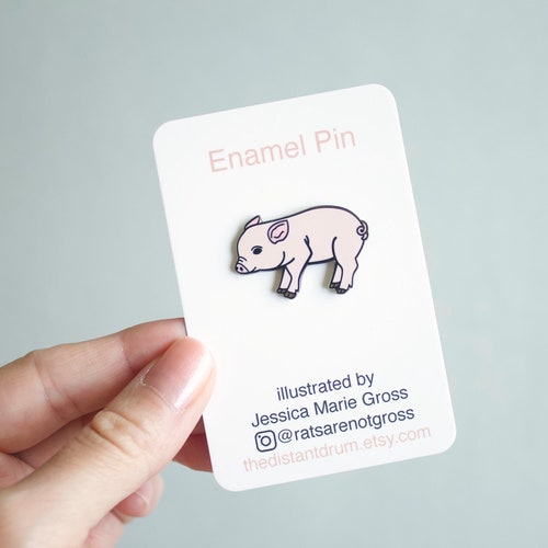 Pig Hard Enamel Pin Piggy Pin Badge Farm Animal Piglet - Etsy