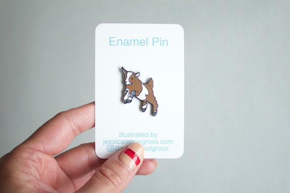 Jumping baby goat hard enamel pin | Etsy